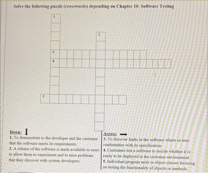 Solved Solve the following puzzle (crosswords) depending on | Chegg.com