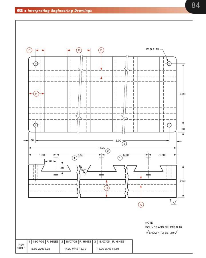 Solved 62 a Interpreting Engineering Drawings NOTE: ROUNDS | Chegg.com