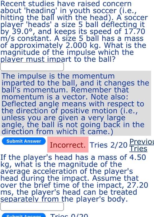 Solved Recent studies have raised concern about 'heading' in | Chegg.com