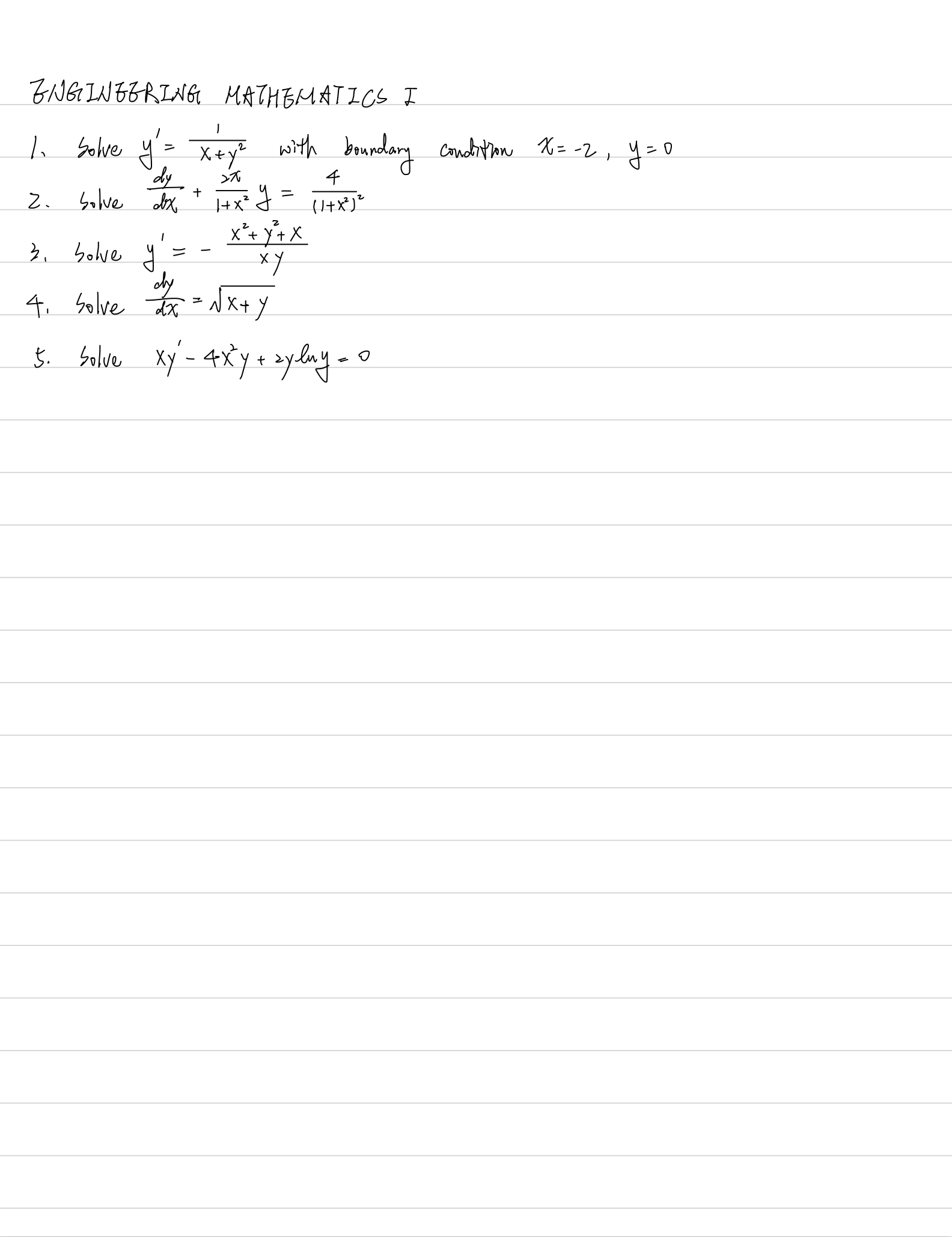Solved Engineering Mathematics Isolve Y 1x Y2 ﻿with