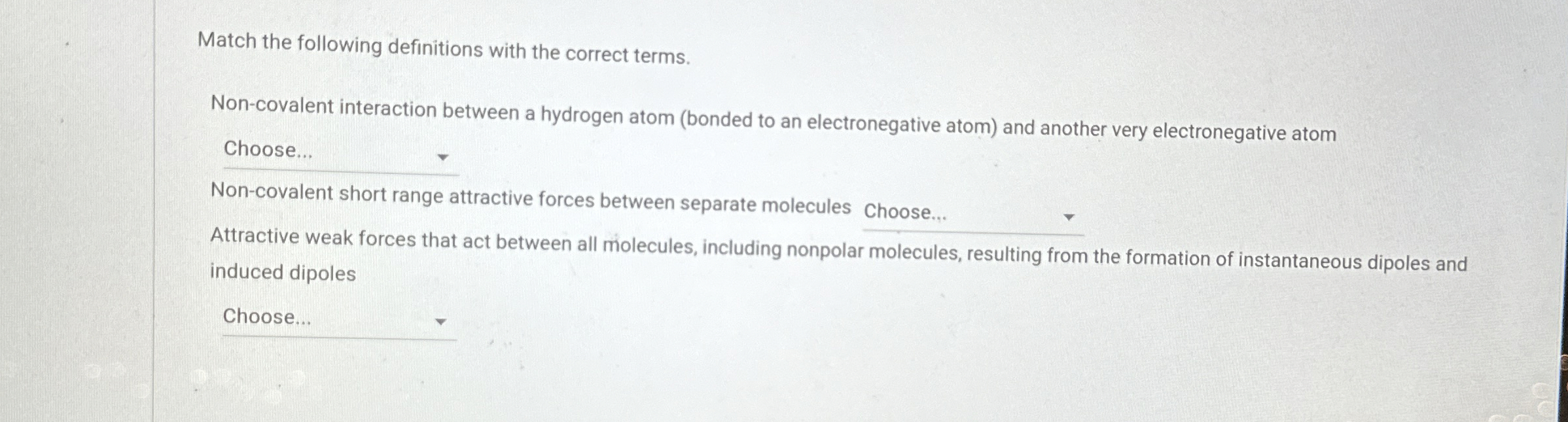 Solved Match the following definitions with the correct | Chegg.com