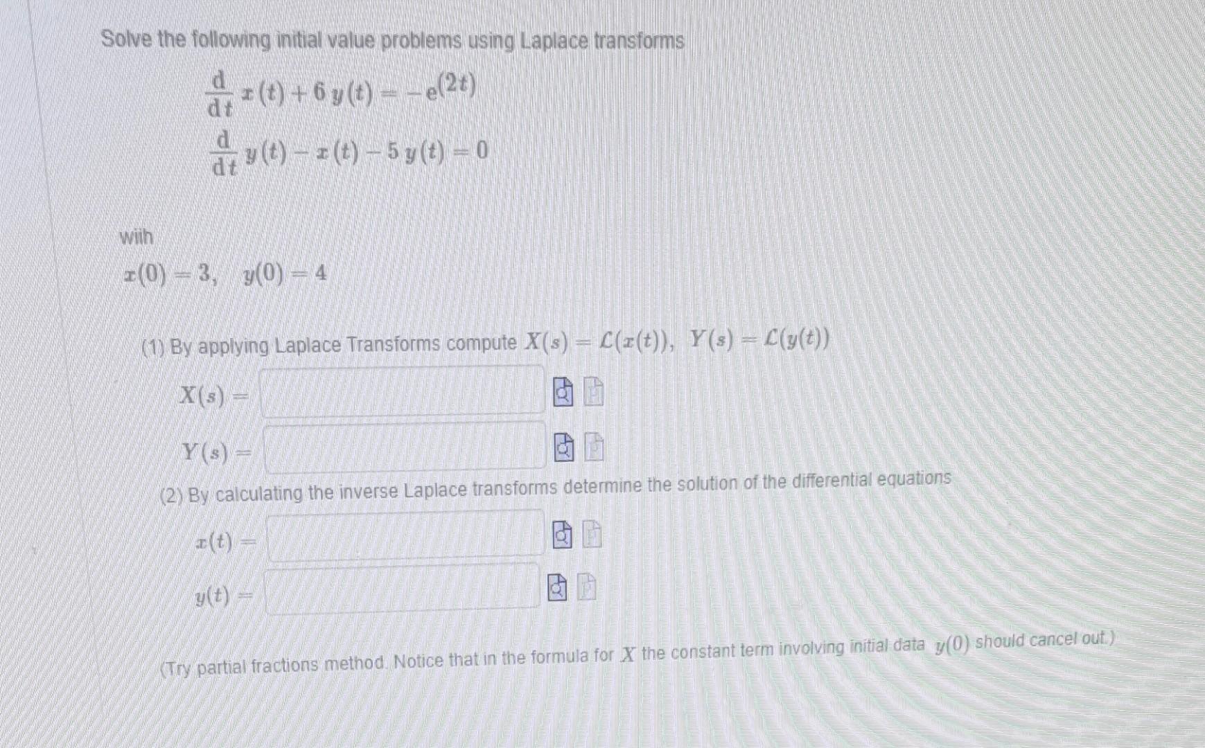 Solved Solve the following initial value problems using | Chegg.com