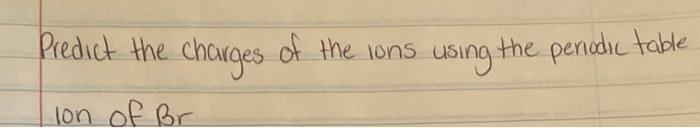 Solved Predict the charges of the ions using the periodic | Chegg.com