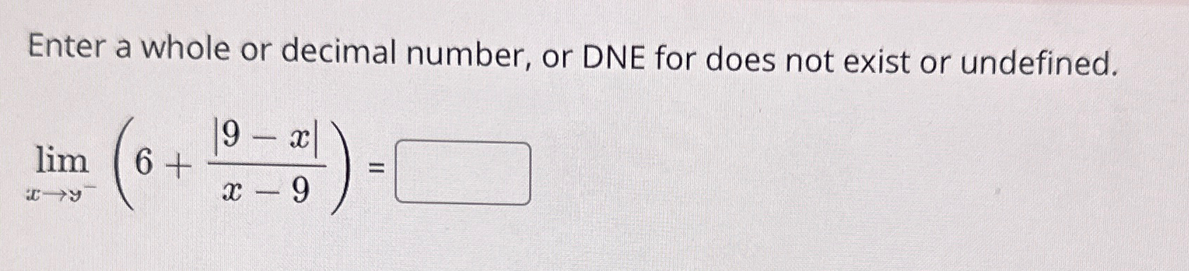 Solved Enter a whole or decimal number, or DNE for does not | Chegg.com