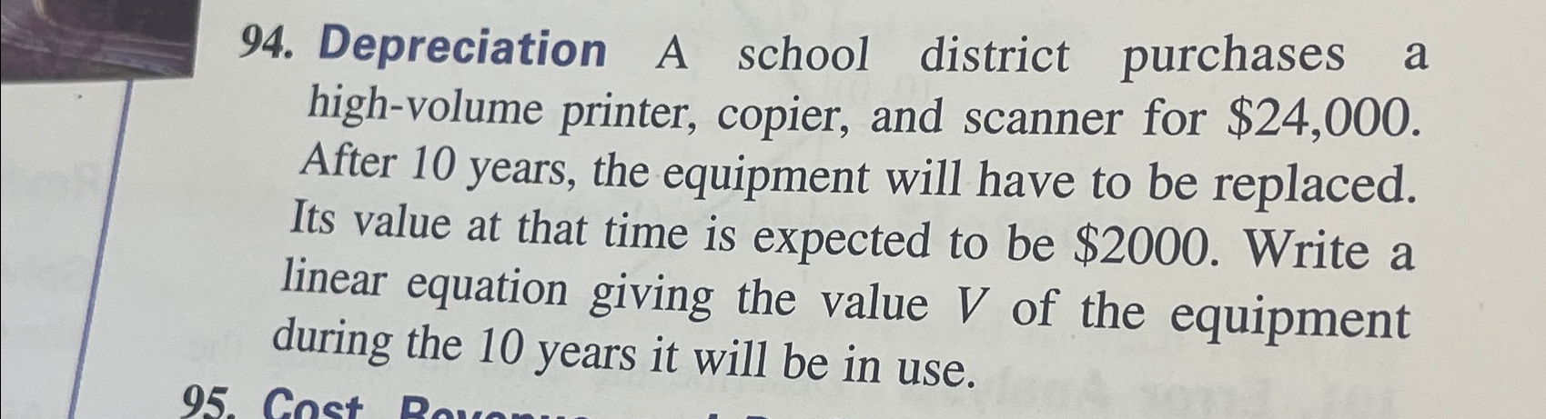 Solved Depreciation A school district purchases a | Chegg.com