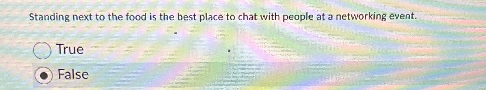 Solved Standing next to the food is the best place to chat | Chegg.com