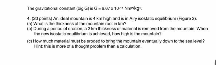 Solved The gravitational constant (big G) is | Chegg.com