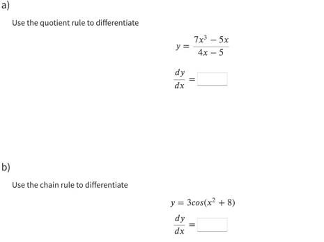 Solved Differentiate the following functions with respect to | Chegg.com