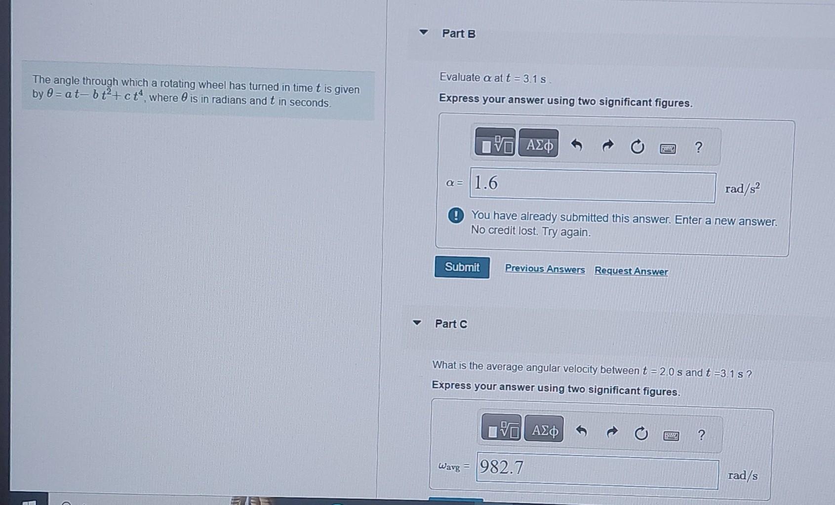 Solved The angle through which a rotating wheel has turned | Chegg.com