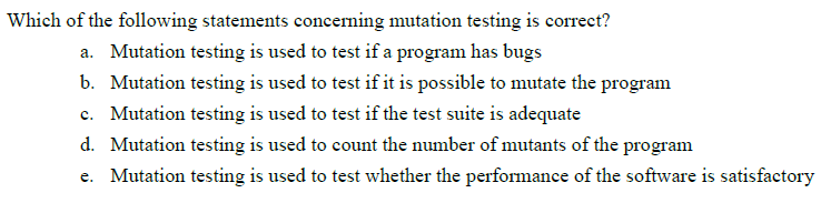 Solved Which of the following statements concerning mutation | Chegg.com