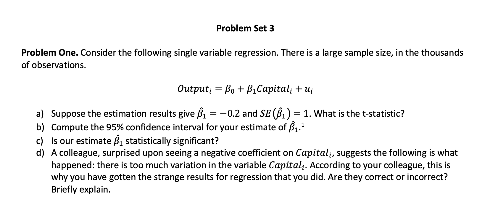 Solved Problem Set 3 ﻿Problem One. Consider the following | Chegg.com