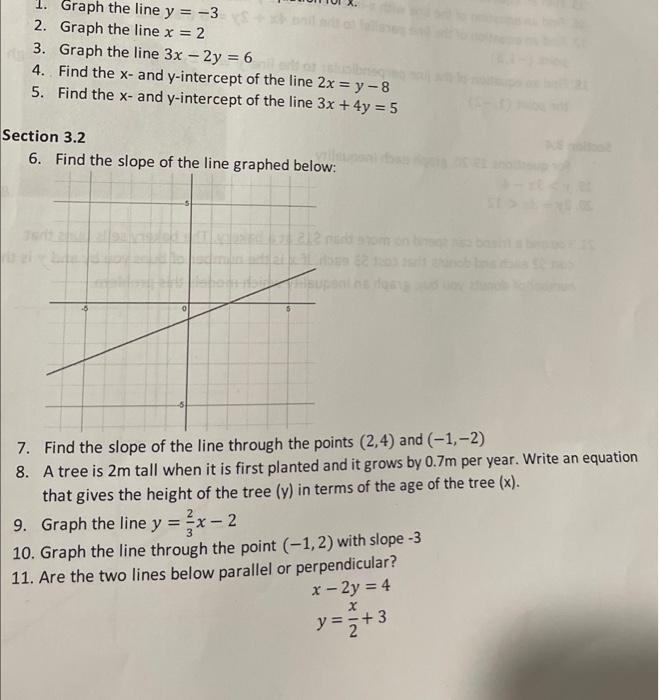  Solved Math 1 Graph The Line Y 3 2 Graph The Line X 2