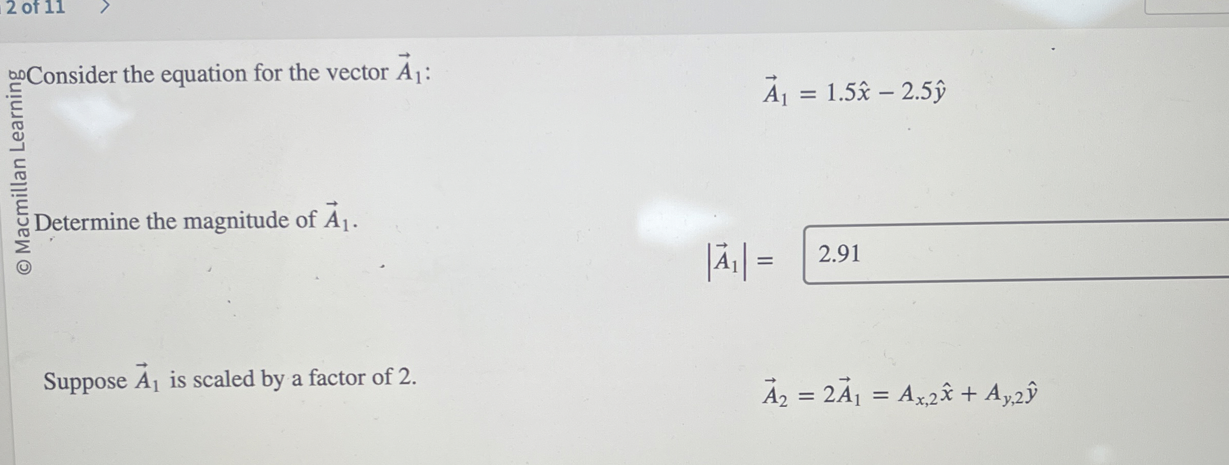 Solved ?∞ ﻿Consider the equation for the vector vec(A)1 | Chegg.com