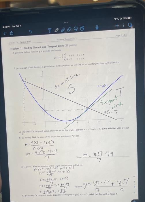 Solved 1) (4 points) For x>4, find a formula for | Chegg.com Solved 1) (4 points) For x>4, find a formula for | Chegg.com