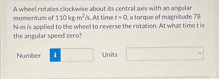 Solved A wheel rotates clockwise about its central axis with | Chegg.com