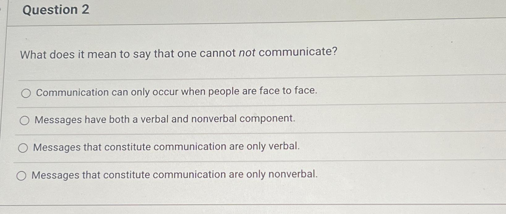 Solved Question 2What does it mean to say that one cannot | Chegg.com