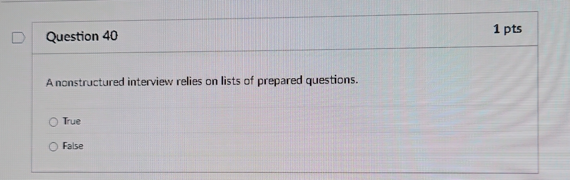 Solved Question 401 ﻿ptsA nonstructured interview relies on | Chegg.com