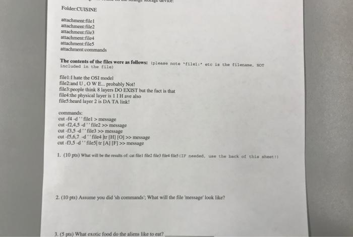 Solved Folder:CUISINE attachment:file attachment:file2 | Chegg.com