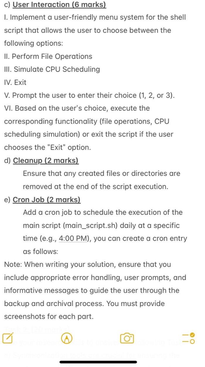 Solved c) ﻿User Interaction (6 ﻿marks)I. Implement a | Chegg.com