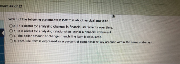 Solved blem #2 of 21 Which of the following statements is | Chegg.com