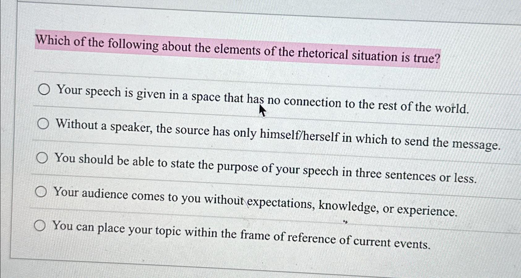Solved Which of the following about the elements of the | Chegg.com