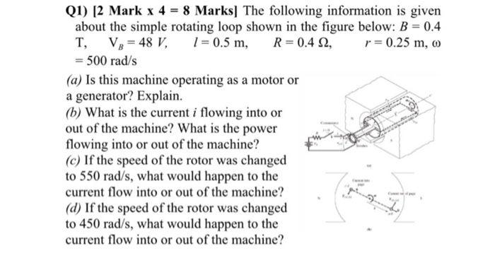 Solved Q1) [2 Mark x 4 = 8 Marks] The following information | Chegg.com