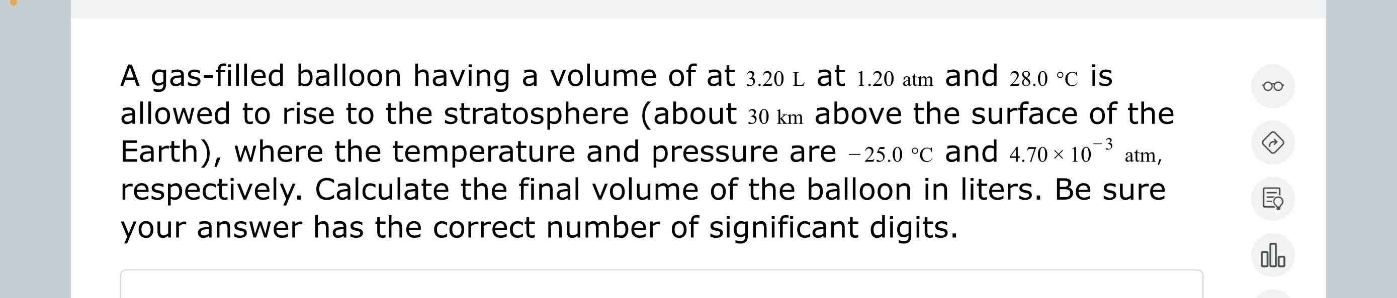 Solved A gas-filled balloon having a volume of at 3.20L ﻿at | Chegg.com