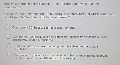 Solved You are performing initial scoping for your group | Chegg.com