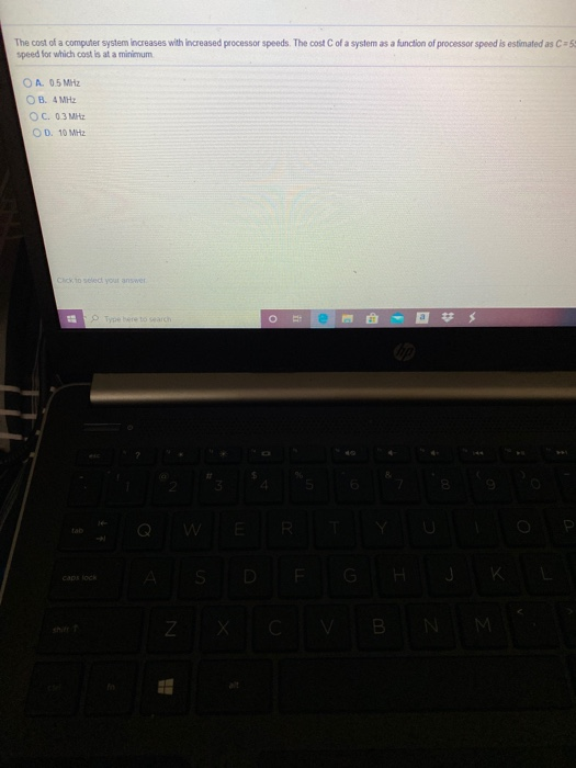 Solved The cost of a computer system increases with | Chegg.com