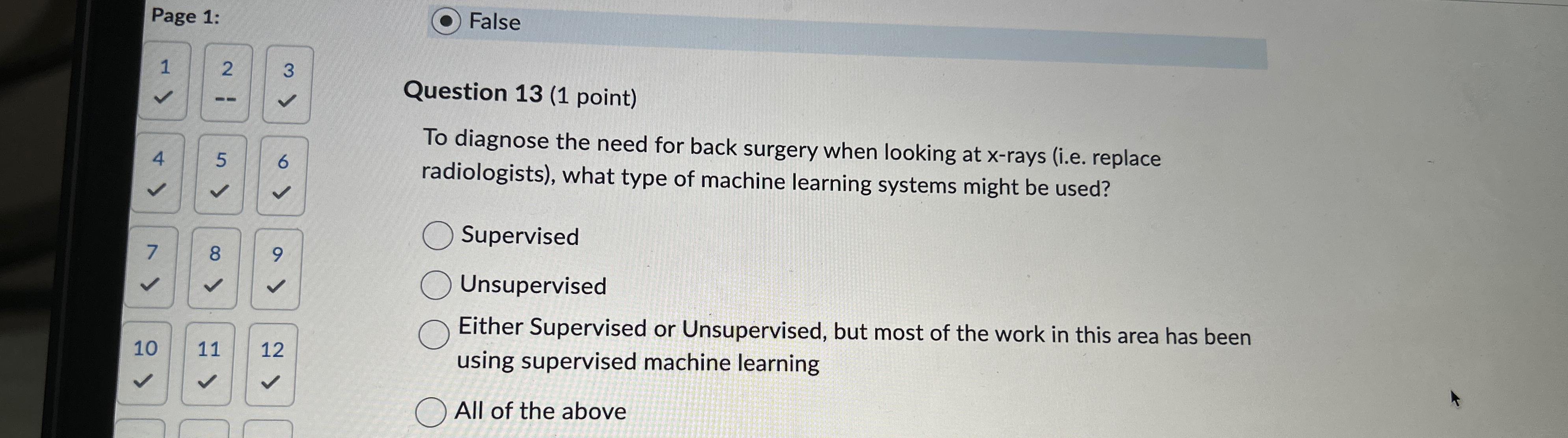 Solved FalseQuestion 13 (1 ﻿point)To diagnose the need for | Chegg.com