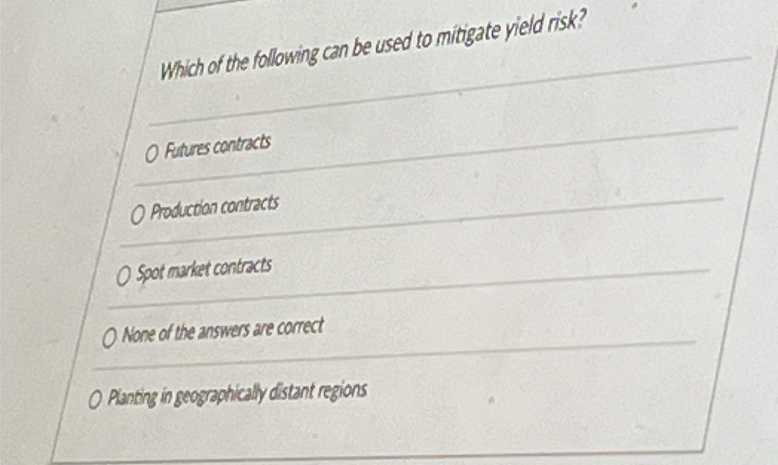 Solved Which of the following can be used to mitigate yield | Chegg.com