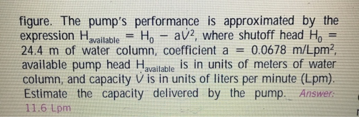 Solved 14-86 Consider the pump of Prob. 14-41. The pump | Chegg.com