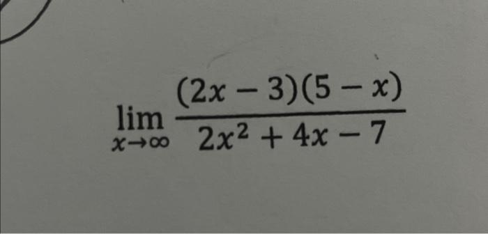 Solved \\( \\lim _{x \\rightarrow \\infty} \\frac{(2 | Chegg.com