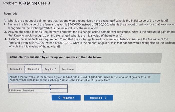 Solved Required information Problem 10-8 (Algo) Nonmonetary | Chegg.com
