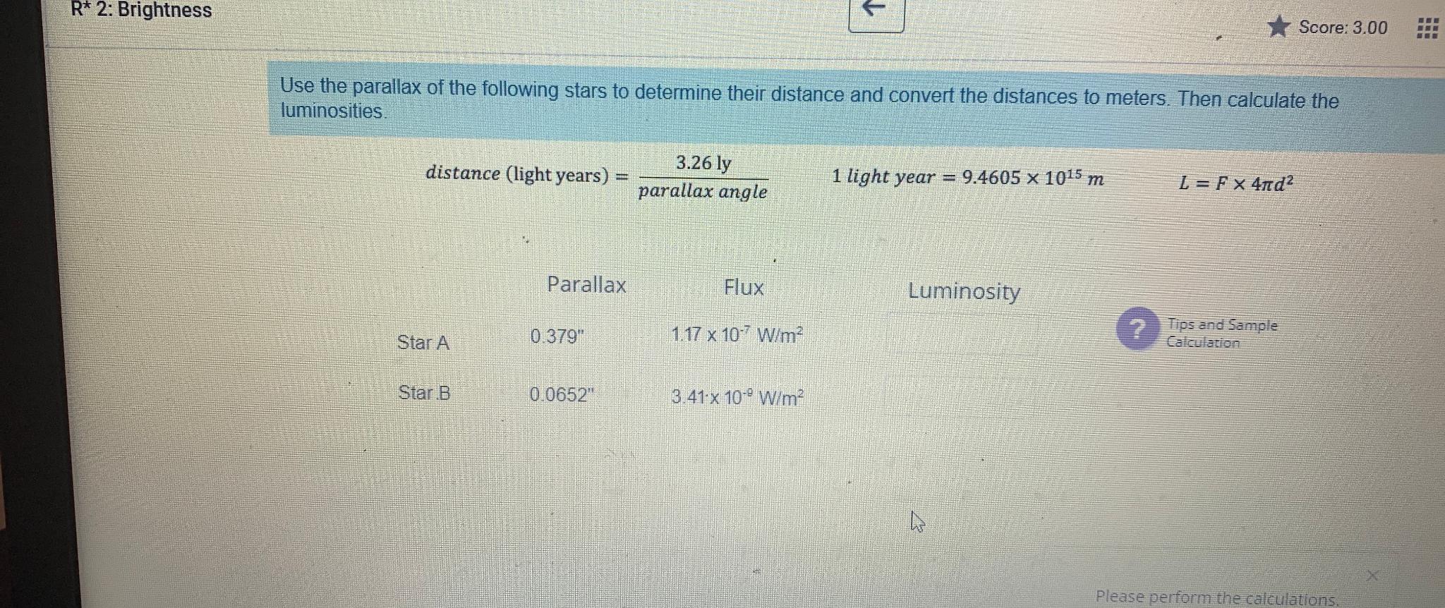 Solved R***2 ﻿: BrightnessScore: 3.00Use the parallax of the | Chegg.com