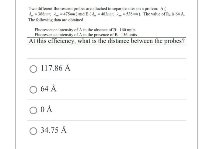 Solved Two different fluorescent probes are attached to | Chegg.com