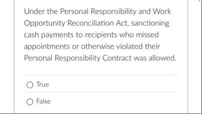 Solved Under the Personal Responsibility and Work | Chegg.com