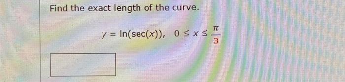 Solved Find the exact length of the curve. | Chegg.com