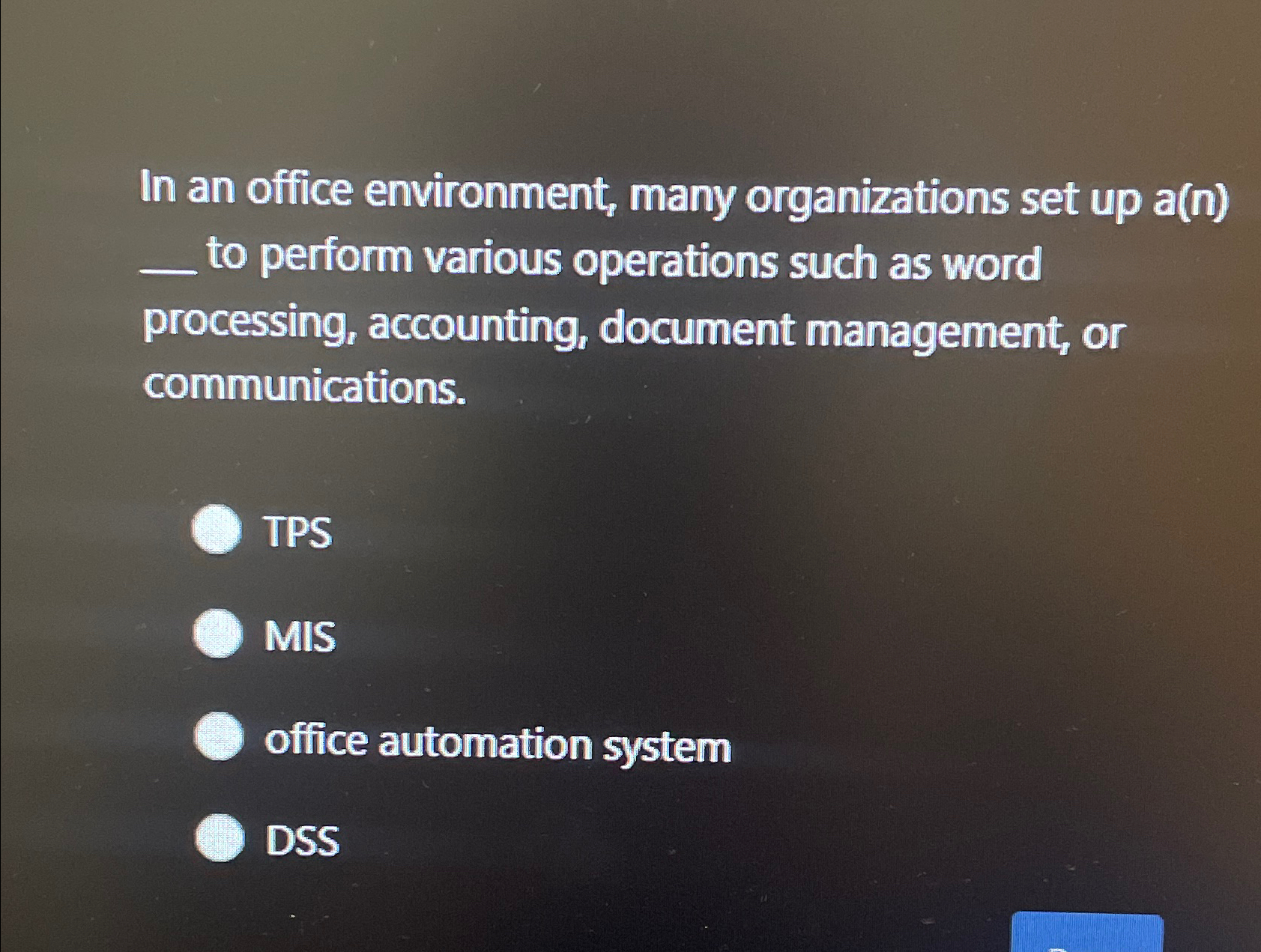 Solved In an office environment, many organizations set up | Chegg.com