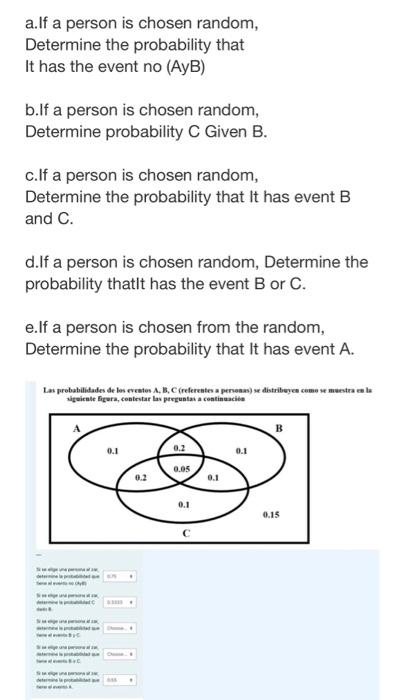 Solved a.lf a person is chosen random, Determine the | Chegg.com