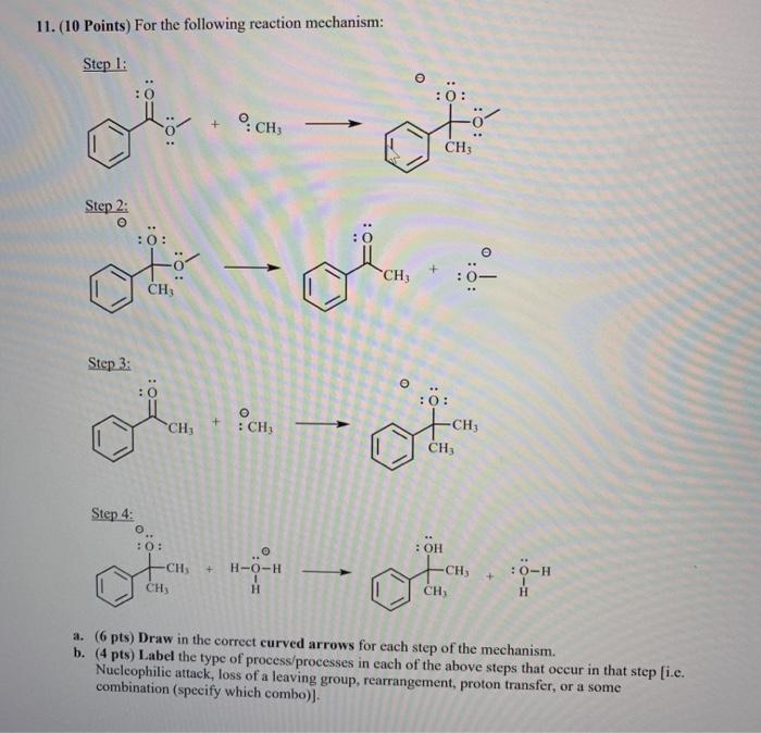 Solved 11. (10 Points) For the following reaction mechanism: | Chegg.com