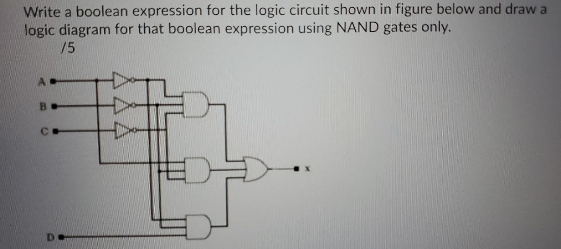 Solved Write a boolean expression for the logic circuit | Chegg.com