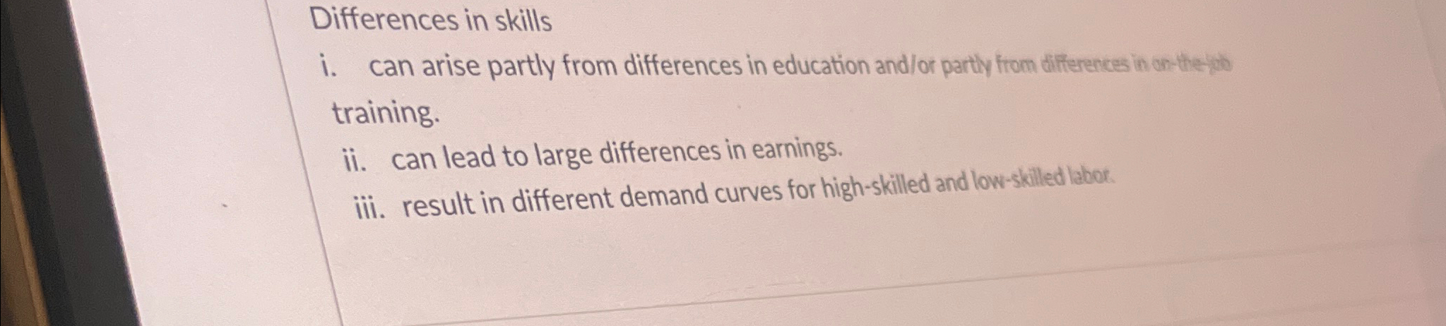 Solved Differences in skillsi. ﻿can arise partly from | Chegg.com