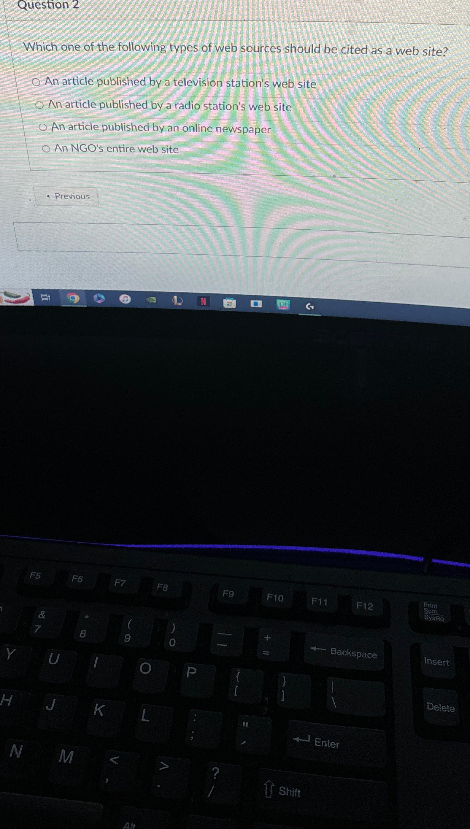Solved Question 2Which one of the following types of web | Chegg.com