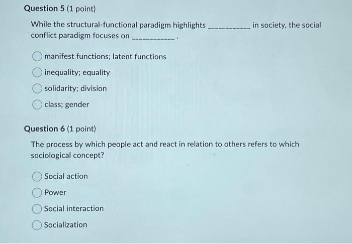 Solved While the structural-functional paradigm highlights | Chegg.com