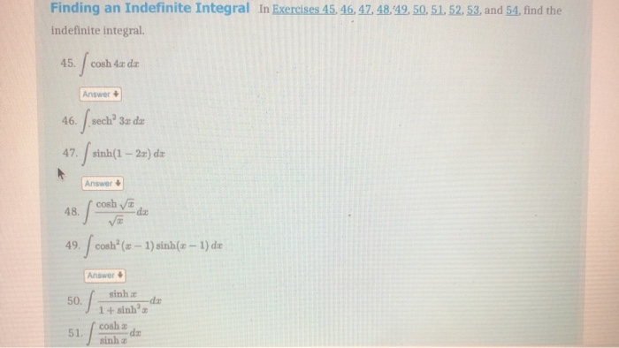 Solved Finding an Indefinite Integral In Exercises 45, 46, | Chegg.com