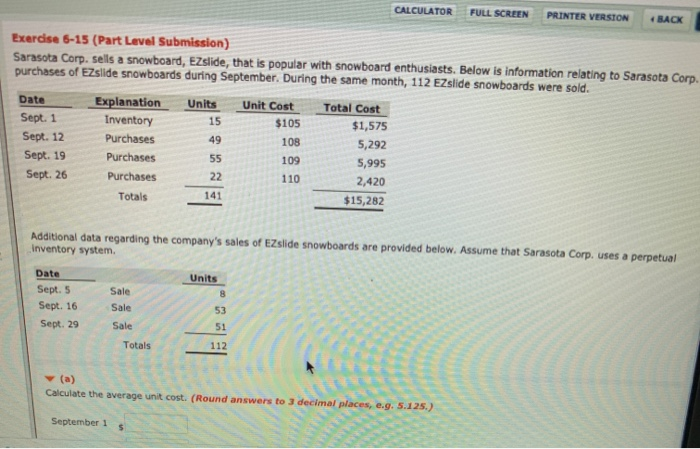 Solved « BACK CALCULATOR FULL SCREEN PRINTER VERSION | Chegg.com