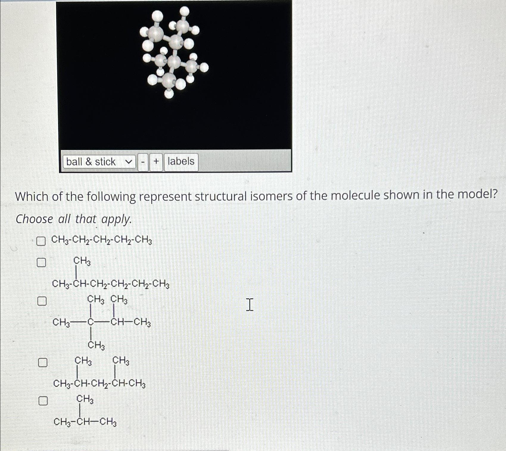 Solved Which of the following represent structural isomers | Chegg.com