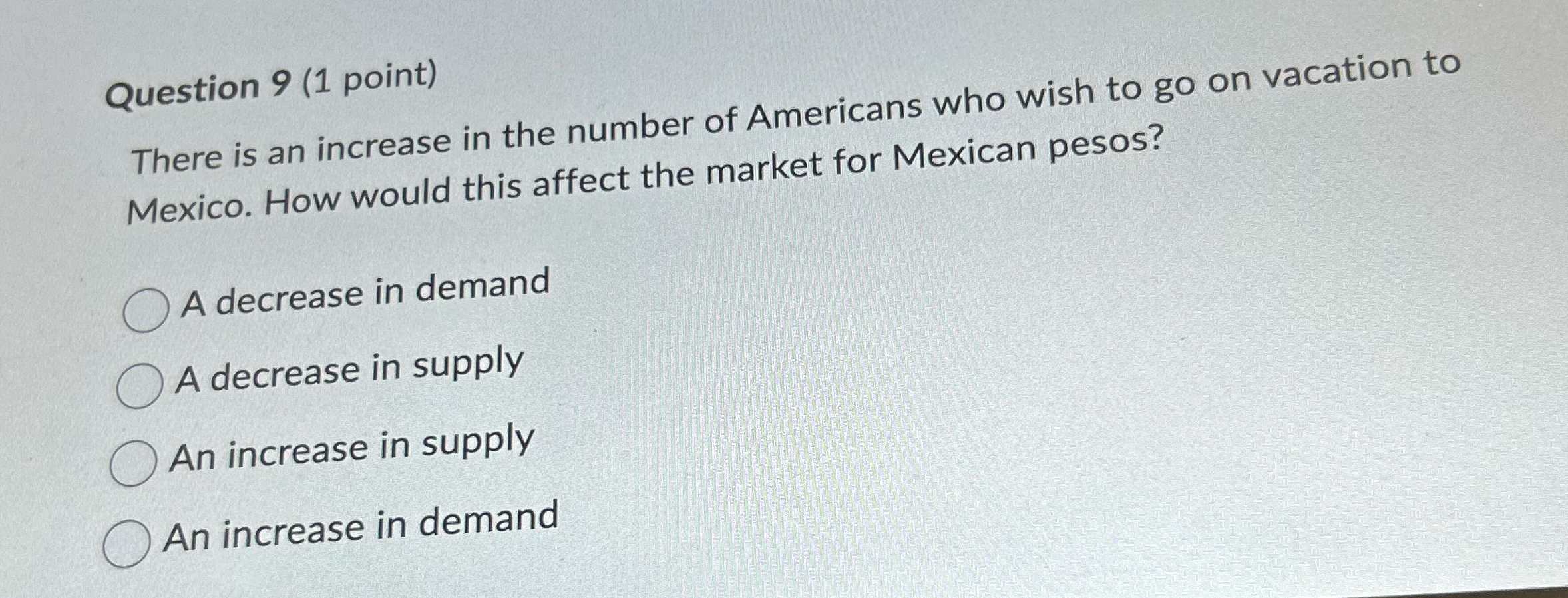 Solved Question 9 (1 ﻿point)There is an increase in the | Chegg.com