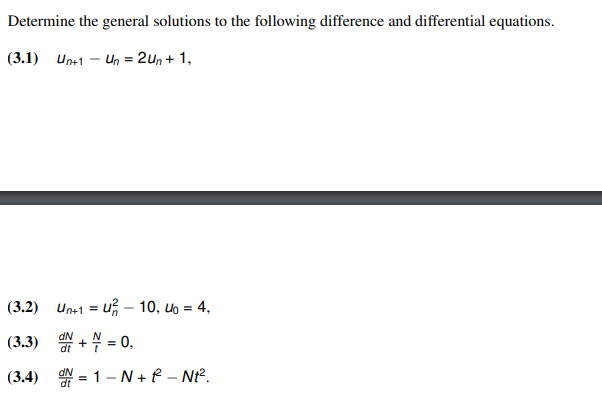 Solved Determine the general solutions to the following | Chegg.com